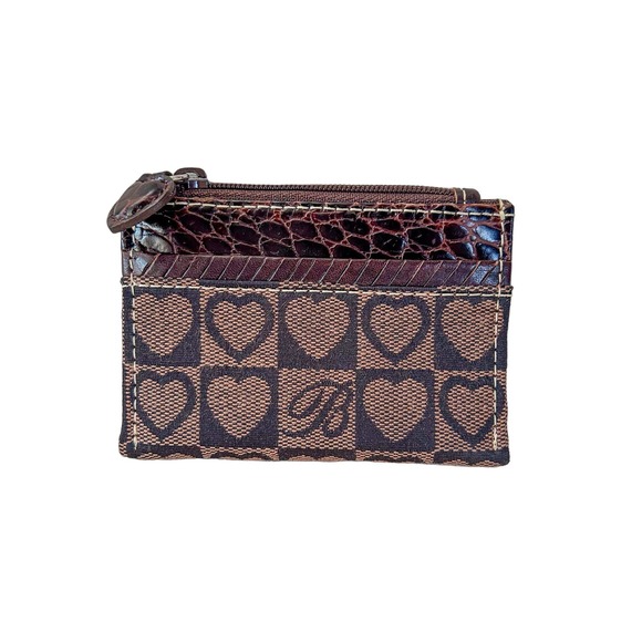 Brighton | Bags | Brighton Brown Heart Monogram B Card And Coin Wallet ...